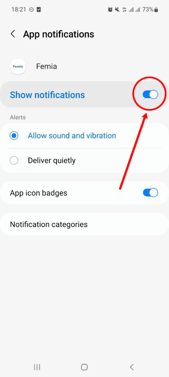 How do I turn on/off notifications? - Femia Health